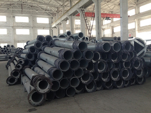 ASTM A 123 Standard Hot dip Galvanized Metal Utility Pole 8M - 10M Height