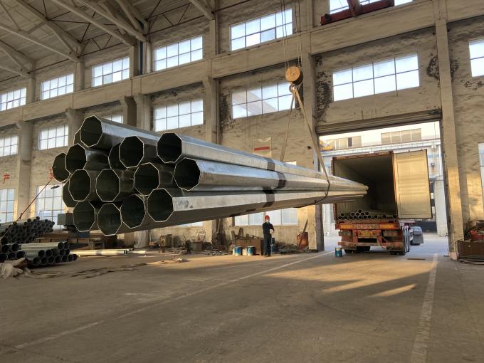10.5M 5kN Load Dominican Steel Utility Pole Octagonal Galvanized Black ...
