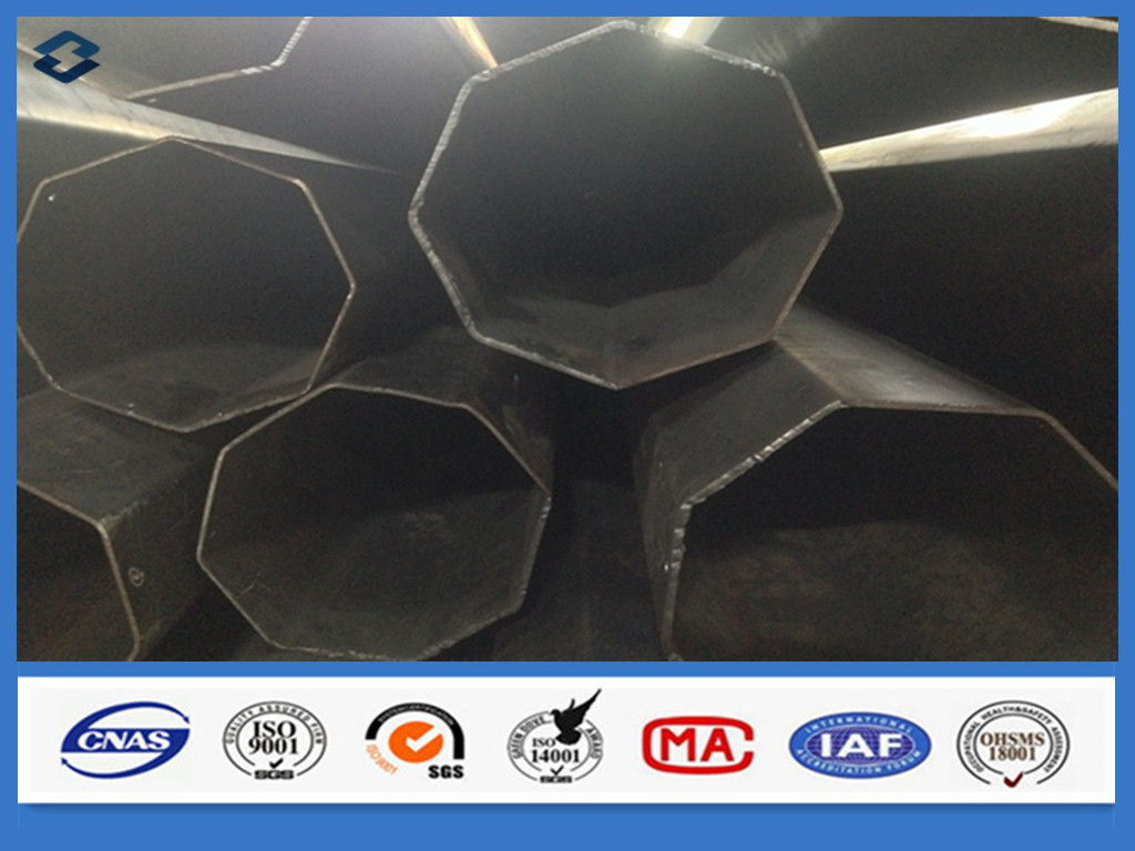 Octagonal Q345 Hot Dip Galvanized Steel Power Transmission Line Pole