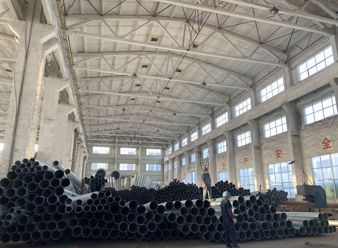 10.5M 5kN Load Dominican Steel Utility Pole Octagonal Galvanized Black ...
