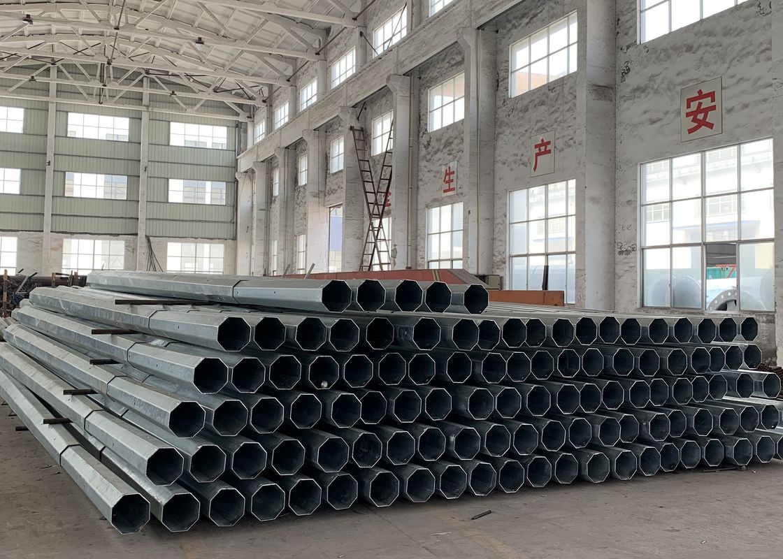 Hot Dip Galvanized Steel Pole Philippines 45FT Distribution Pole Q355 ...