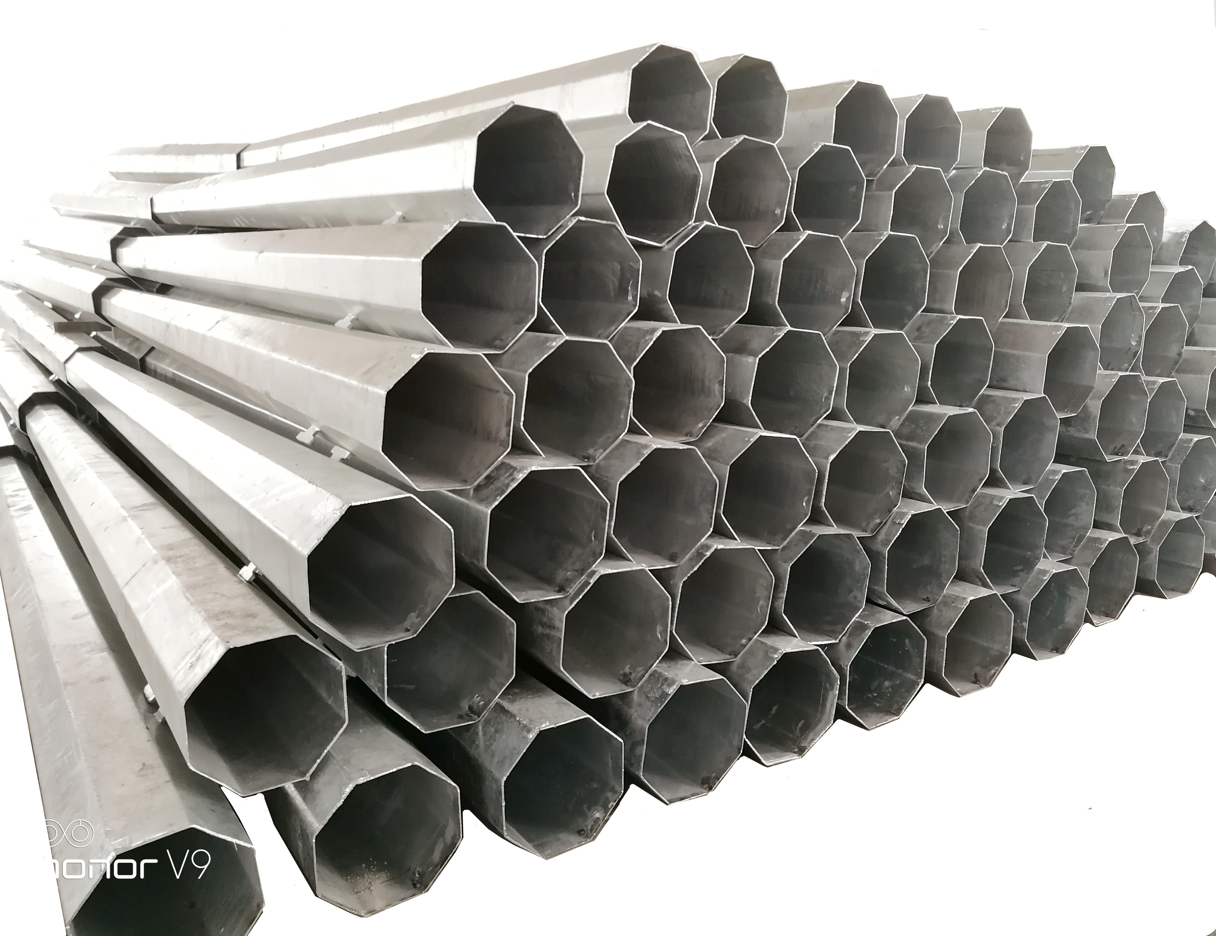 45FT 4mm Galvanised Power Pole Q345 Octagonal Steel Pole Video