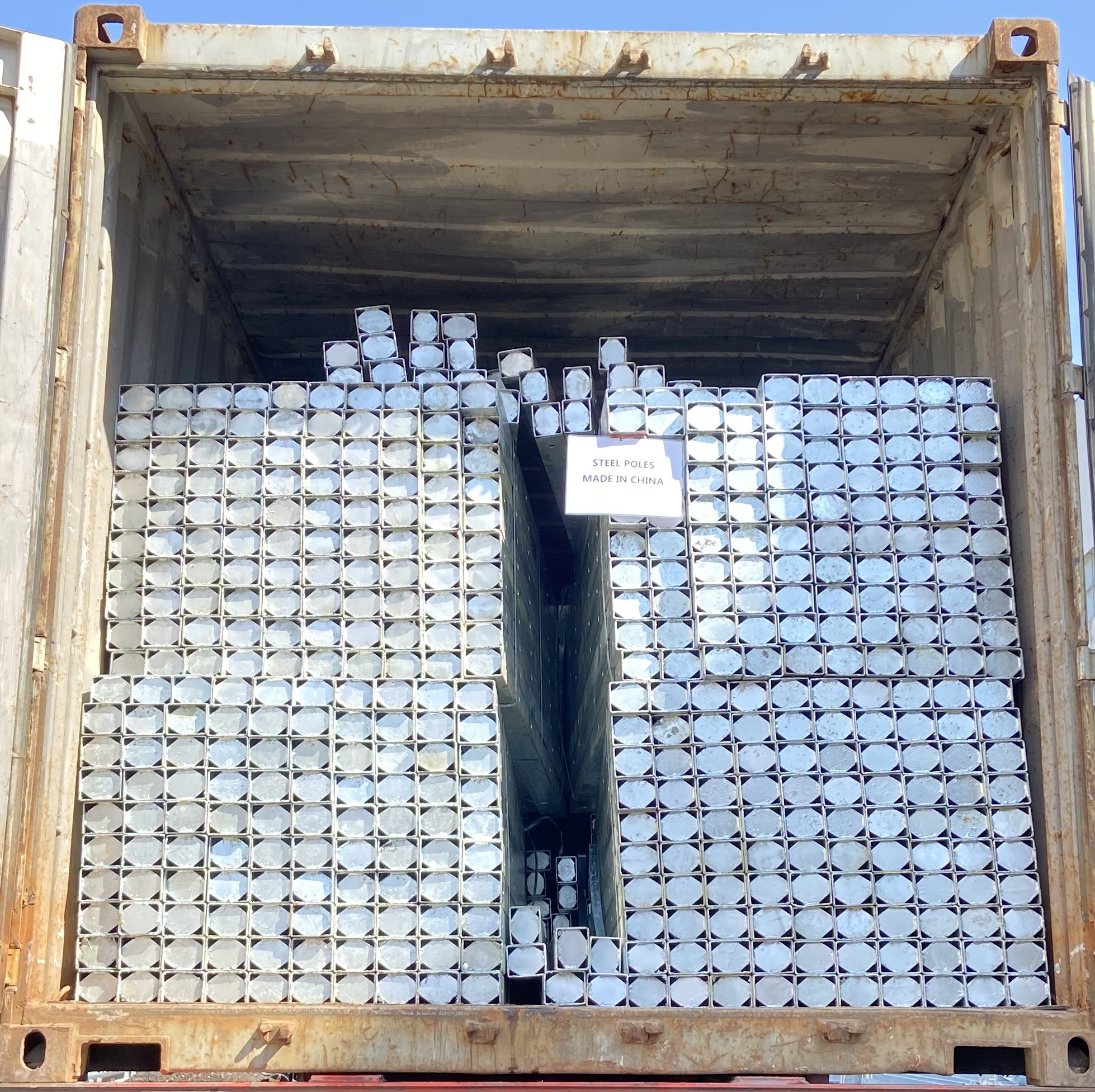 Galvanized Steel Crossarm Pipe Rectangular 8FT 10FT 12FT Cross Arm Post