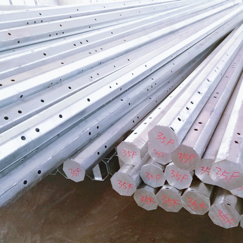 35FT 500KGF Metal Utility Pole 10670mm Electric Transmission Steel Pole