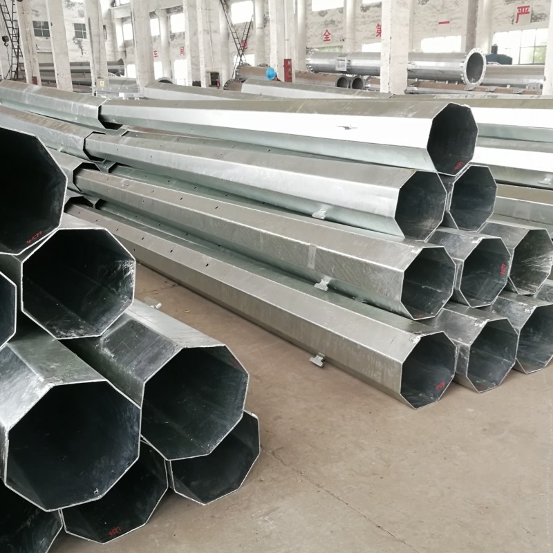 2.5mm Transmission Line Electric Steel Pole Octagonal Galvanized Steel ...