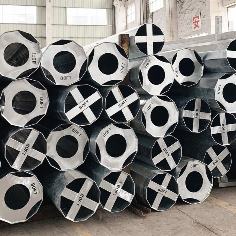 80FT Dodecagonal Galvanized Steel Post Electric Transmission Outdoor ...