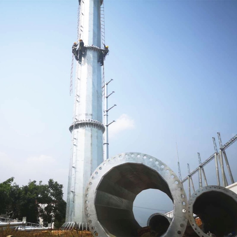 500KV Suspension Polygonal Pole Hot Dip Galvanized Power Transmission ...