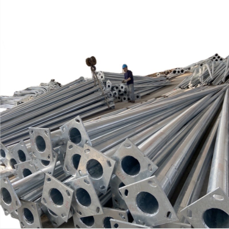 30FT 235Mpa Round Tapered Pole Hot Dip Galvanized Solar Steel Lamp Poles