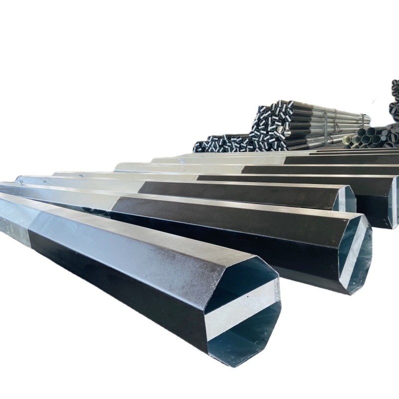 30FT Philippines Distribution Steel Pole Galvanized Poles with Bitumen ...