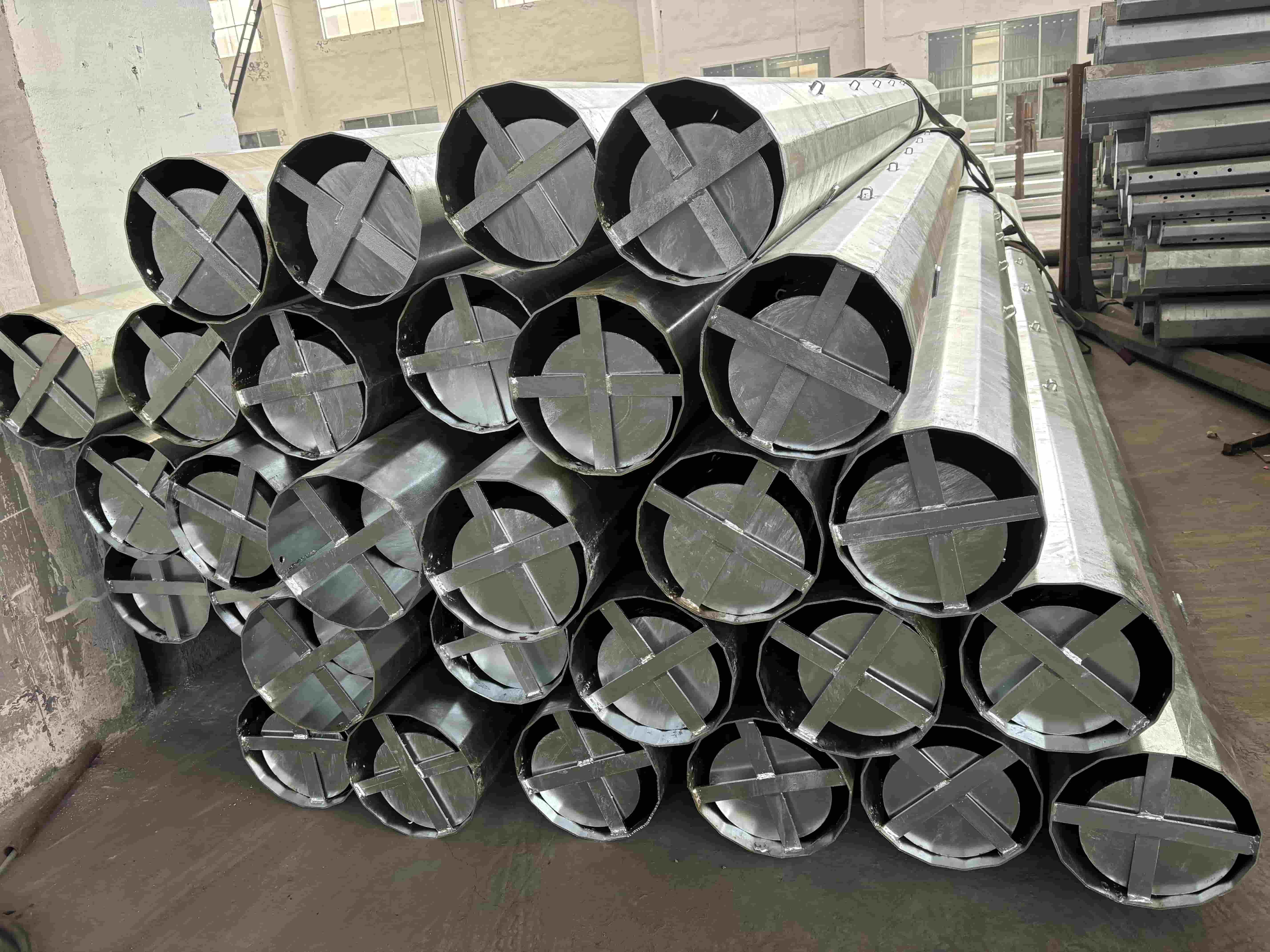 70FT Medium Voltage Galvanized Transmission Steel Power Pole