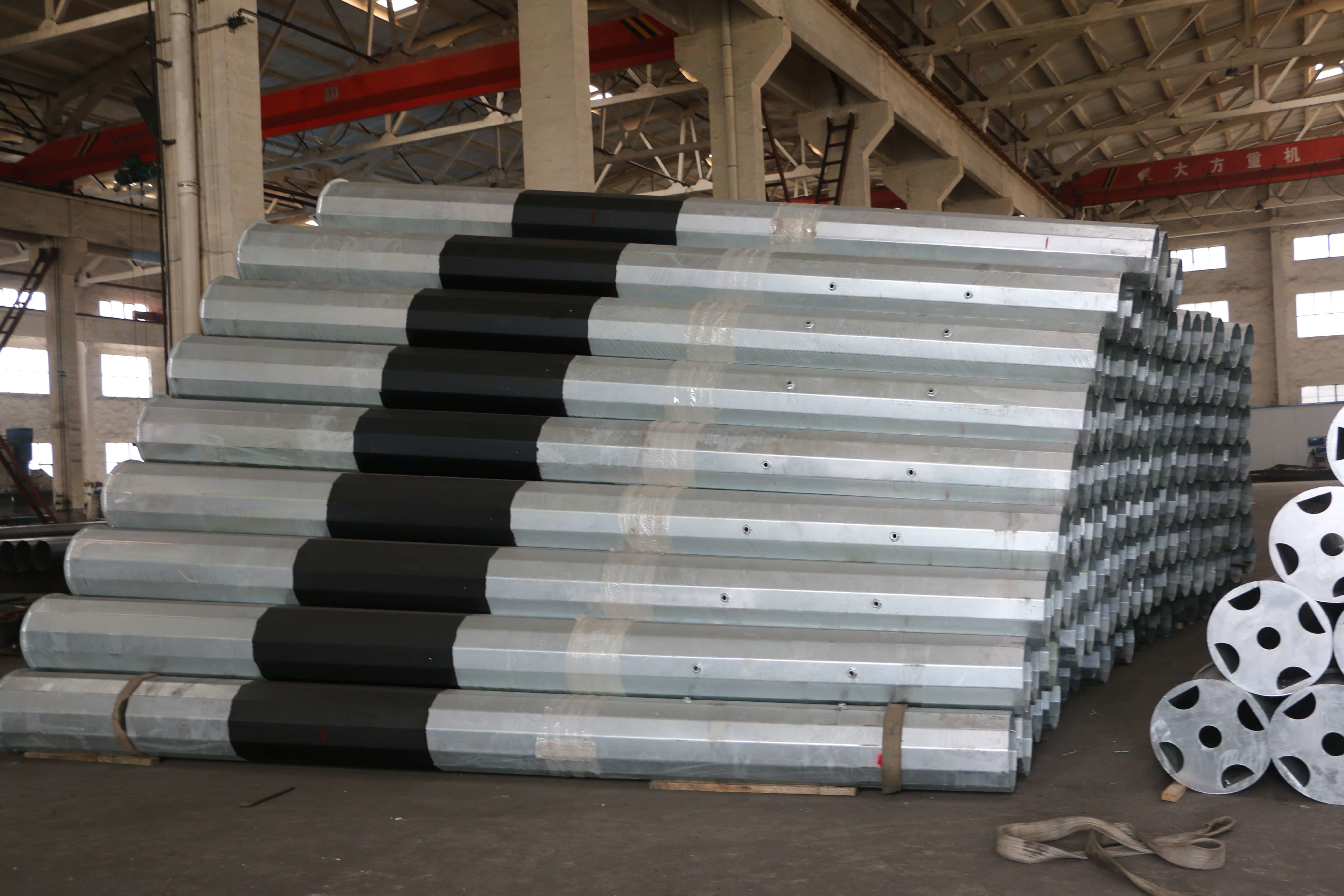 60FT NEA NGCP Standard galvanised steel power pole For Power Distribution