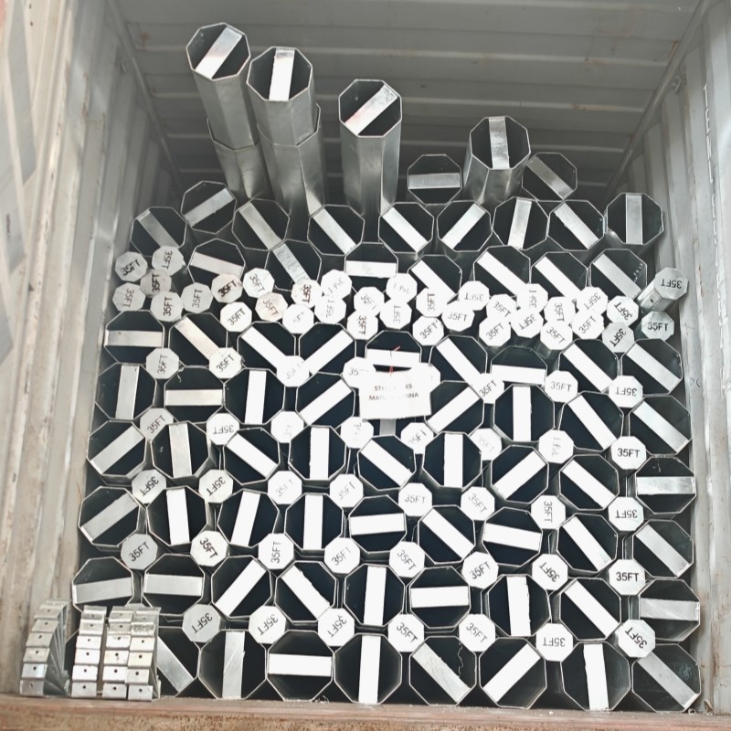 13.8KV Electric Metal Utility Pole With 500kg Design Loading