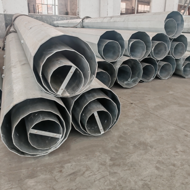 Hongxin Polygonal Galvanized 450Mpa Steel 90FT 100FT Power Transmission ...