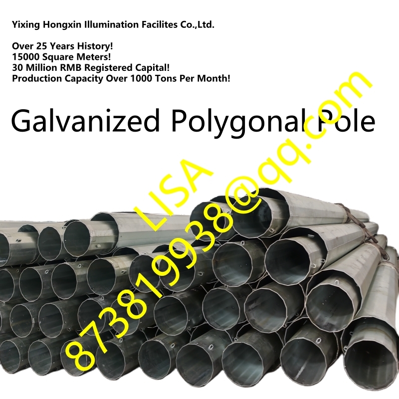 Hongxin 55FT 2-Segments Q355 Dodecagonal Hot Dip Galvanized ...